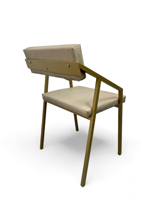 Cadeira Zênite - Metalon Dourado Bege